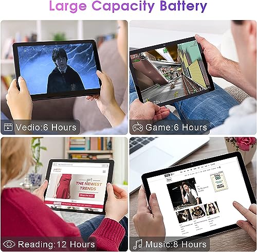 T15 Android 10.0 Tablet 10.1 Inch, 4GB RAM 64GB ROM Tablets with MTK Octa-Core Processor,2k IPS FHD 1920 * 1200, with 8 Accessories Gifts, 5MP + 13MP, Bluetooth 5.3, Dual-Band WiFi, 4000mAh