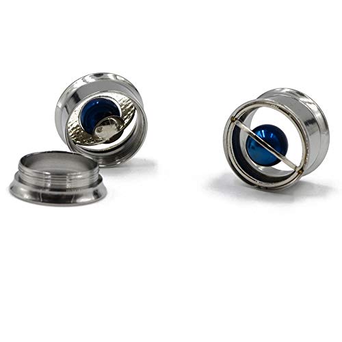 SUPTOP 2PC Planet Ear Gauges 0g - 5/8 Plugs and Tunnels for Stretched Ears Screw Stainless Steel Stretching Kit