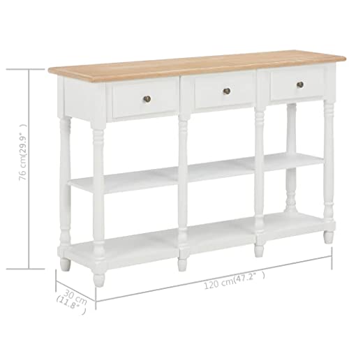 QJBSAVVA Console Table White 47.2"x11.8"x29.9" MDF,Corner Cabinet Side Tables Coffee Table Bedside Tables Suitable for Home, Office, Bedroom, Meeting Room