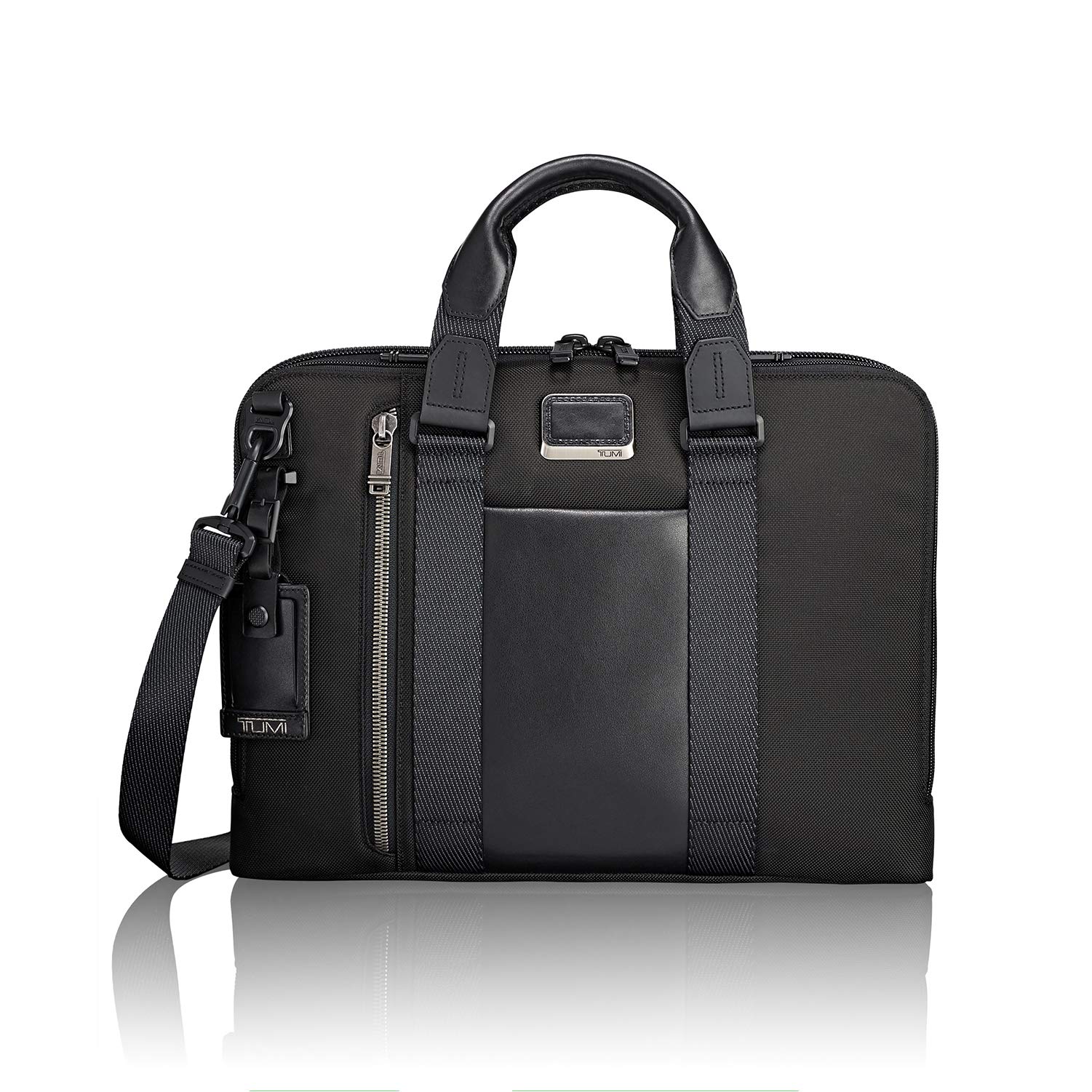 TUMI Alpha Bravo Aviano Leather Slim Brief Graphite One Size