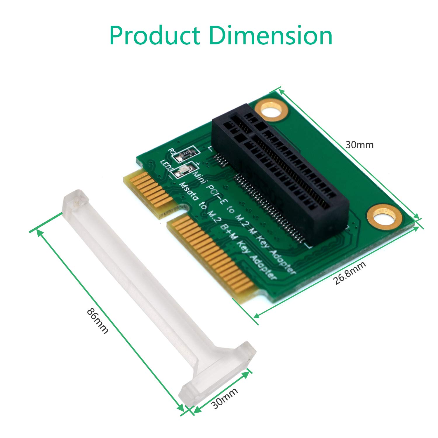 Sintech M.2 nVME SSD to Mini PCI-E,M.2 B-Key SATA Bus SSD to mSATA Adapter Card