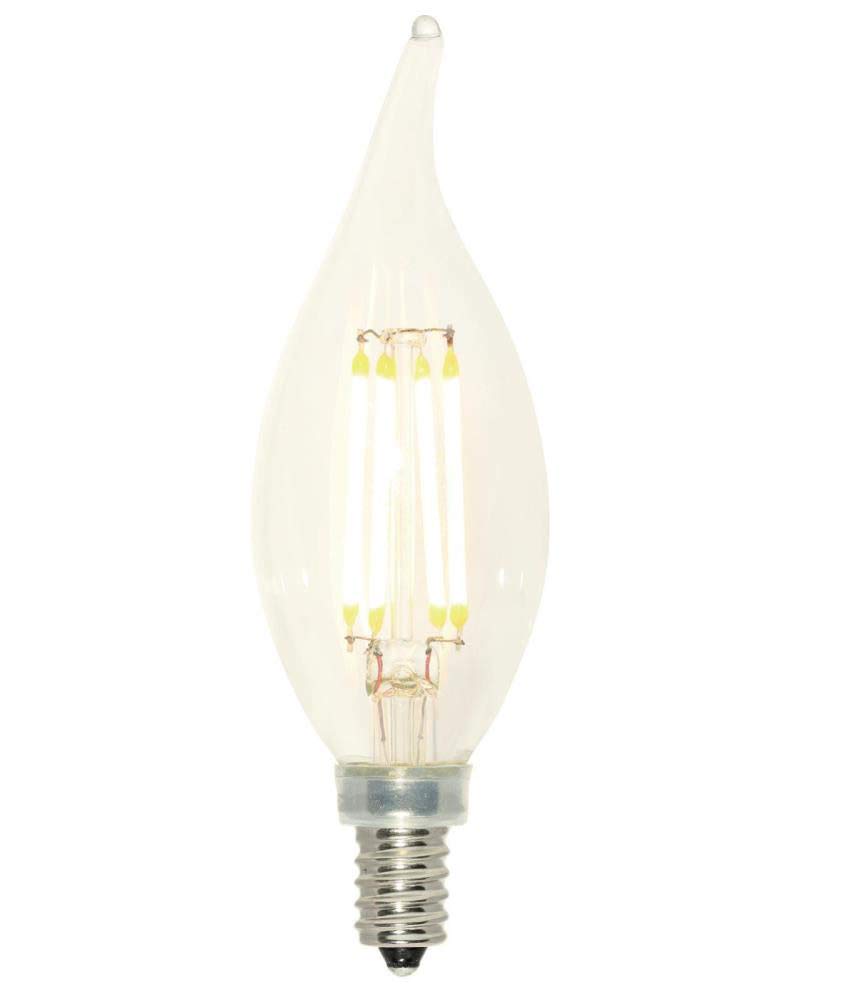 Westinghouse 4317020 4.5 (60-Watt Equivalent) CA11 Dimmable Clear Filament Energy Star, Candelabra Base (6 LED Light Bulbs