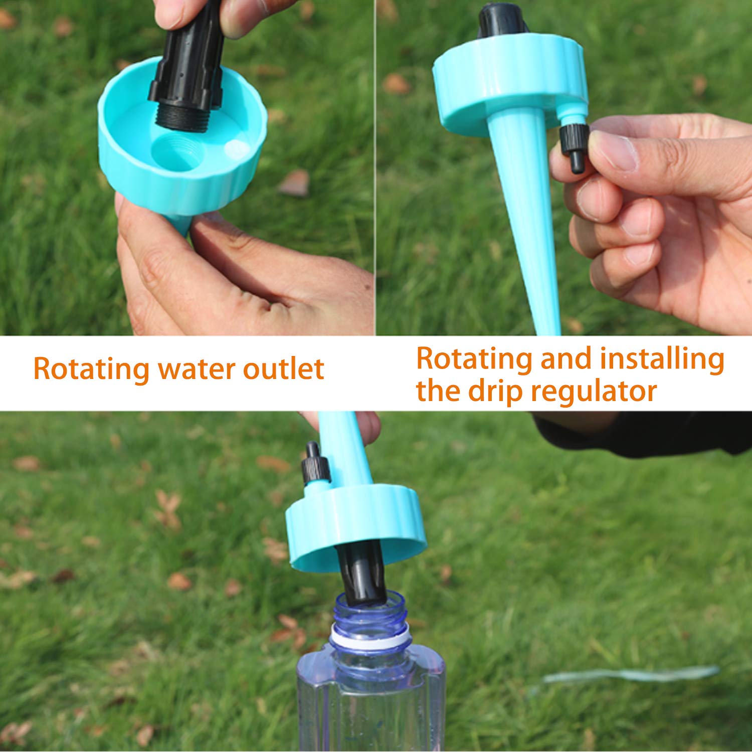 T&Kira Self Watering Spikes, Upgrade Adjustable Plant Waterer Watering Devices for Indoor or Garden, Automatic Vacation Plant Watering Bulbs Globes with Slow Release Control Valve Switch (12pcs)