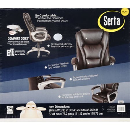 Serta Big and Tall Bonded Leather Office Chair