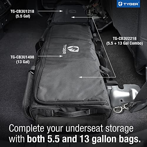 Tyger Rear Underseat Cargo Storage Bags Organizer Large & Small Size Combo (5.5 & 13 Gallons) Compatible with Ford, Chevy, Ram and Toyota Crew Cab Full Size Pickup Trucks | TG-CB3U2218
