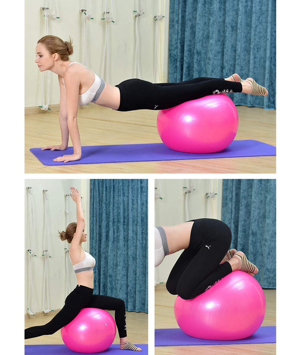 WeTest Upgraded Thickening Total Body Balance Ball Kit - Includes Anti-Burst Stability Exercise Yoga Ball, Workout Program - 26 inch Red