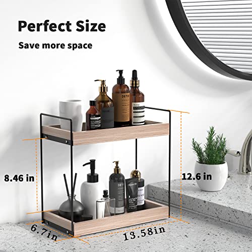 Upgraded - 10" Lazy Susan Turntable Organizer, Acacia Wood Lazy Susan Organizer for Cabinet, 360° Rotating Kitchen Turntable Storage Food Bin Container for Spices, Fridge, Pantry, Countertop…