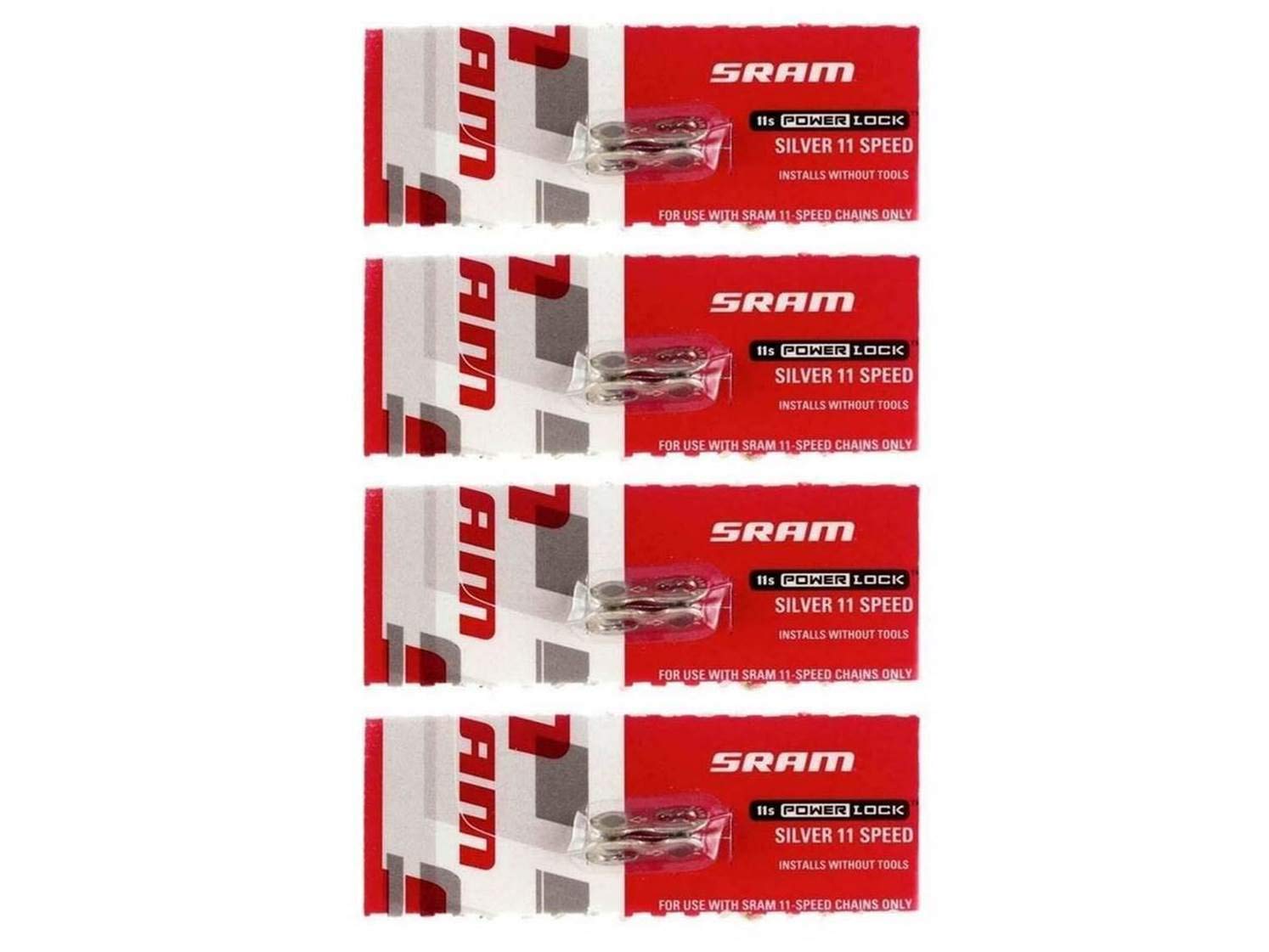 SRAM PowerLock Chain Connector 11-Speed Chain Link w Decal - Available in 2-Pack and 4-Pack (4)