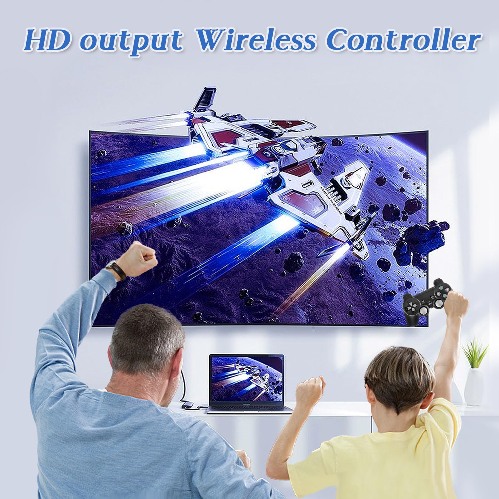 Qonmpcvu Wireless Retro Game Console,Retro Gaming Console,Retro Game Stick,Retro Video Game Console Within 20000+ byte arcade Games, 4K HDMI Output, and 2.4GHz Video Game Controller for TV Plug(64G)
