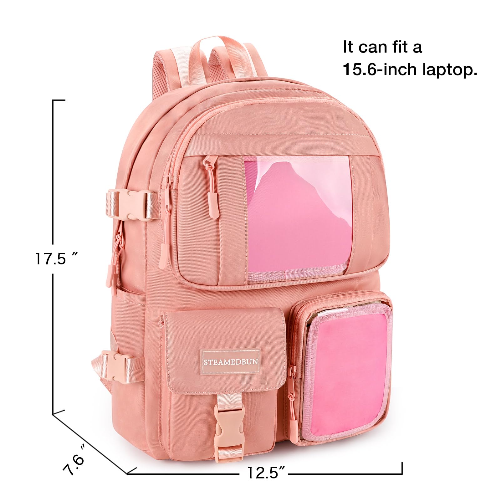 STEAMEDBUN Kawaii Backpack Cute Aesthetic Backpack for Girls,Ita Backpack with Inserts for School (without pins)