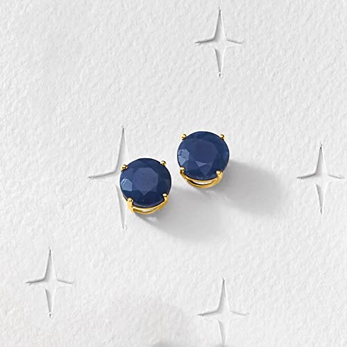Ross-Simons 7.00 ct. t.w. Sapphire Stud Earrings in 14kt Yellow Gold