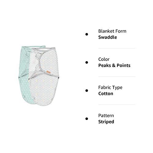 SwaddleMe Original Swaddle – Size Large, 3-6 Months, 2-Pack (Peaks & Points)