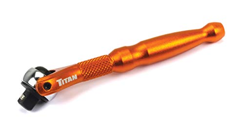 Titan 11322 1/4-Inch Drive x 4-Inch 90-Tooth Swivel Head Micro Ratchet - Orange