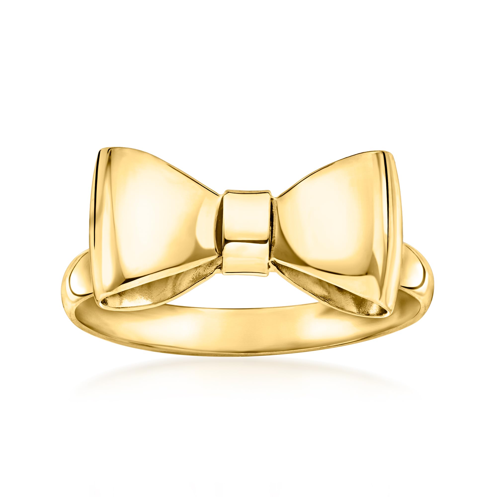 Ross-Simons Italian 14kt Yellow Gold Bow Ring. Size 8