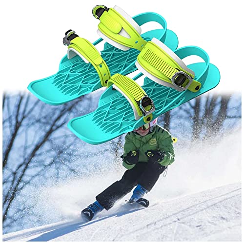 WUJIBAGUA Children's Ski Skate, Mini Short Skiboard Snowblades Adjustable Bindings Portable Snow Shoes Board Winter Skiing Equipment