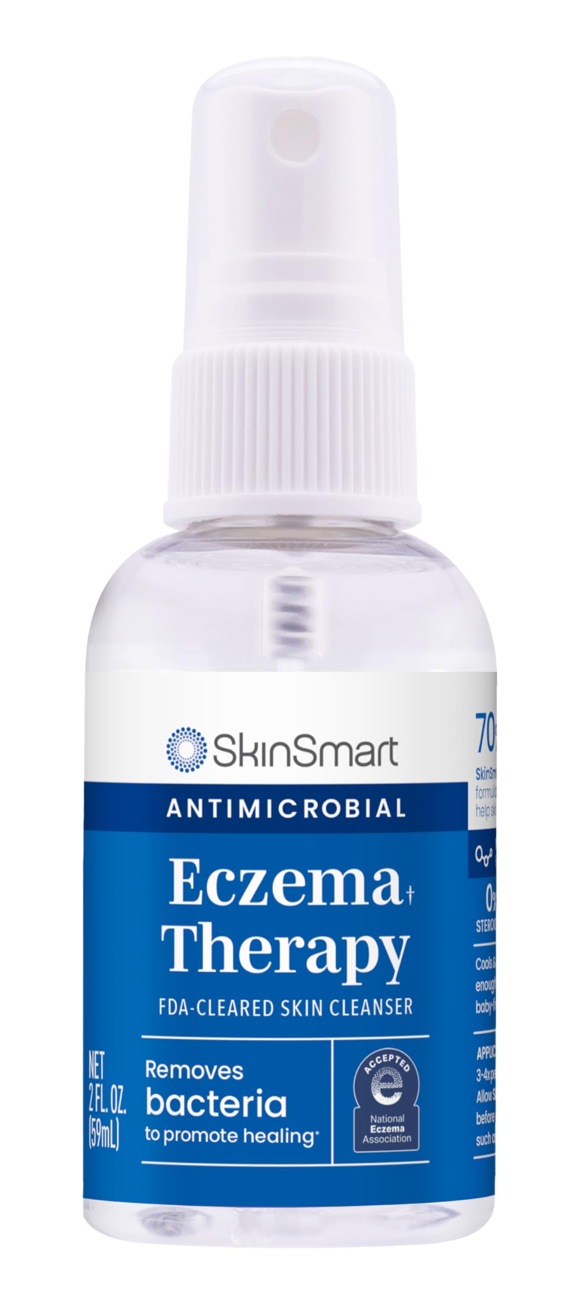 SkinSmart Eczema Therapy, Hypochlorous Antimicrobial Safely Removes Bacteria, so Your Skin Can Heal, Travel Size 2 Ounce Spray (Pack of 3)