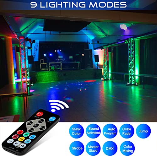 Stage Light, OPPSK 90W 30LEDs RGBA/UV Par Light with 9 Modes Party Lights Sound Activated DMX Control for Church Wedding Events Halloween Christmas Stage Lighting