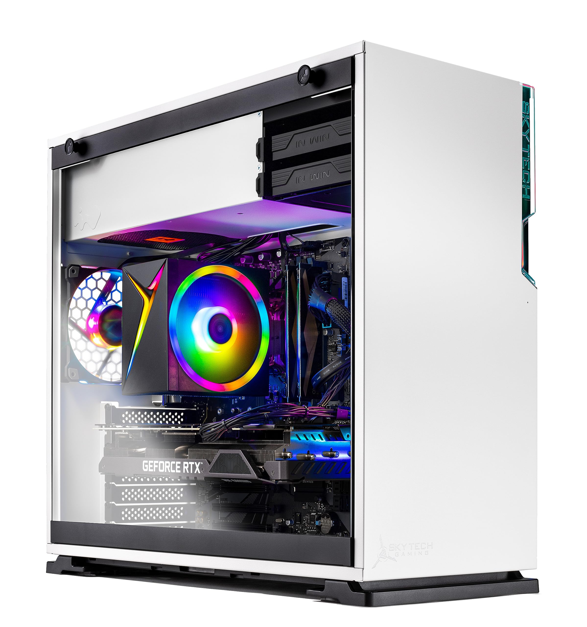 Skytech Gaming Shiva Gaming PC Desktop โ Intel Core i5 11400F 2.6 GHz, AMD RX 6600, 1TB NVME SSD, 16GB DDR4 RAM 3200, 650W Gold PSU, 11AC Wi-Fi, Windows 11 Home 64-bit,White