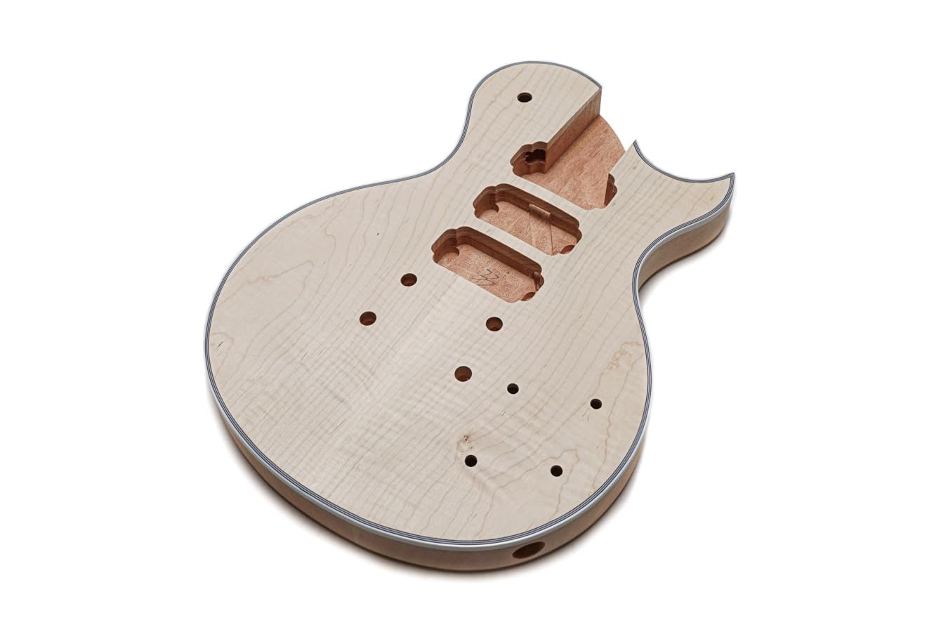 Solo LP Style DIY Guitar Kit, 3 Pickups, Maple Top, Binding