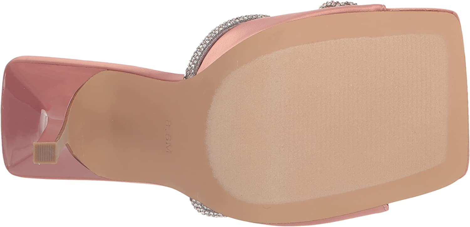 Steve Madden Women's Embellish Heeled Sandal, Blush Satin, 7