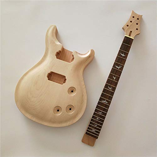 YAFEN New 1 set unfinished guitar neck and body electric guitar kit DIY part 24.75inch