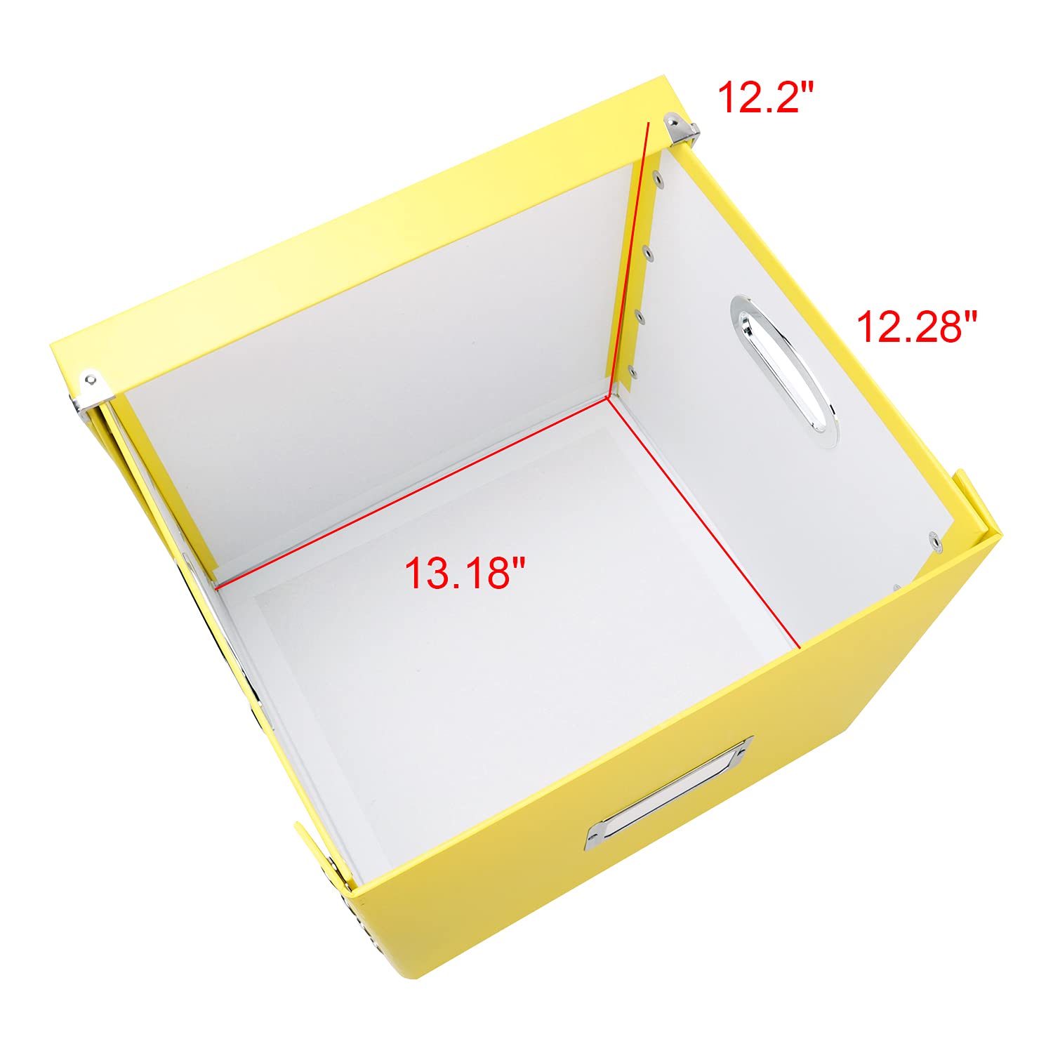 Snap-N-Store Vinyl Record Storage Box - 12" - 1 Pack- Crate Holds up to 75 Vinyl Albums - Yellow