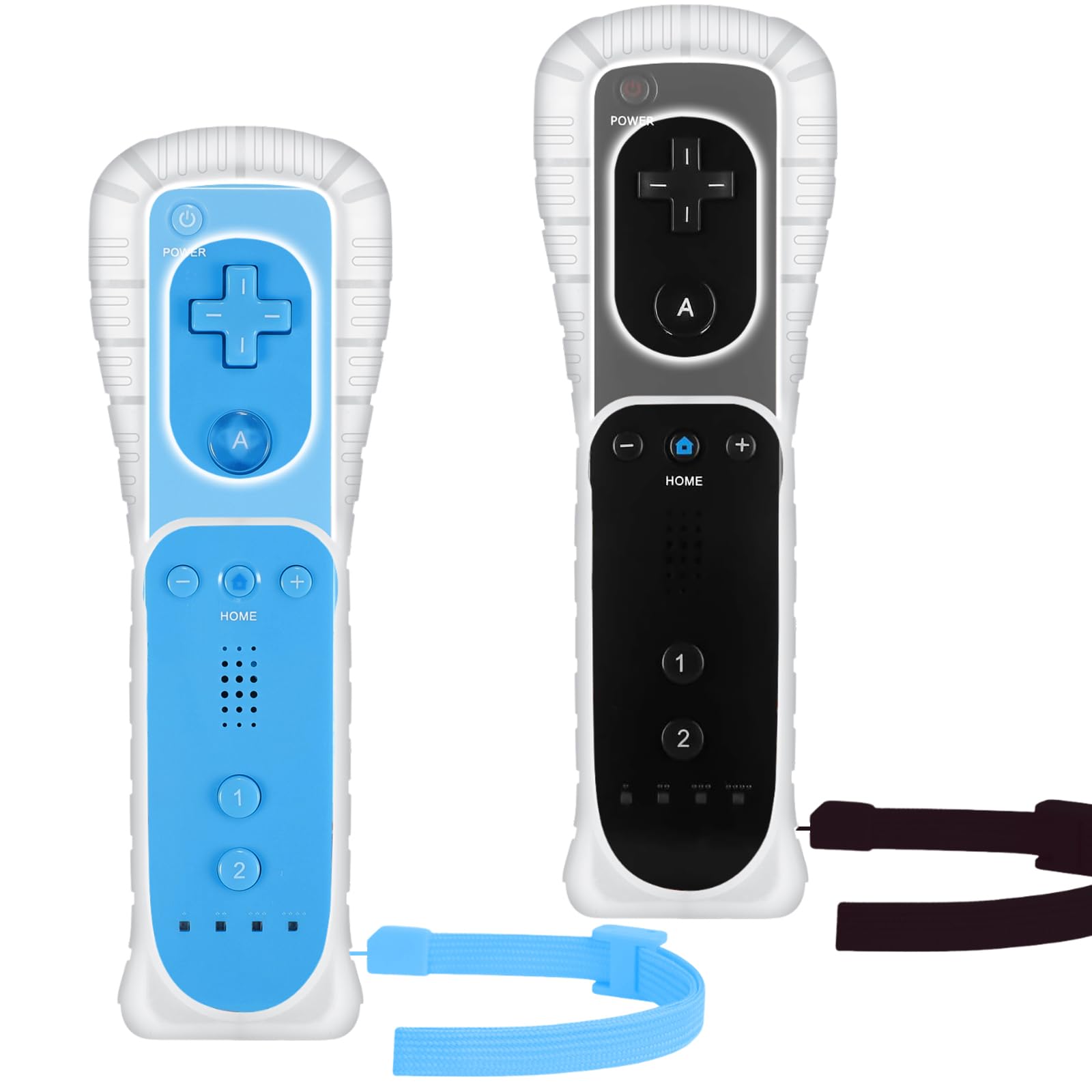 Yosikr Wii Controller 2 Pack, Wii Remote Controller with Silicone Case and Wrist Strap Compatible for Wii/Wii U (Yellow and Blue)