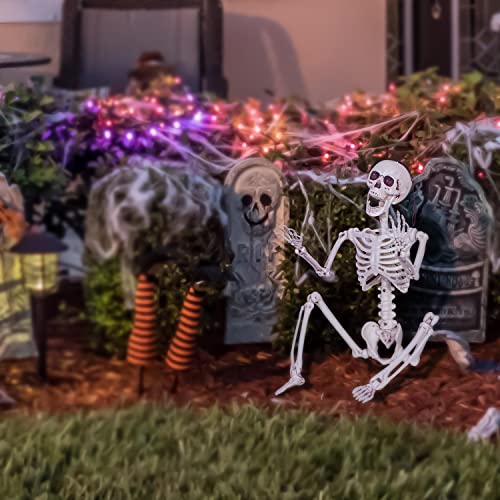 XONOR 3ft Halloween Skeleton Realistic Human Plastic Full Body Skeleton with Movable Joints for Haunted House Props Decorations