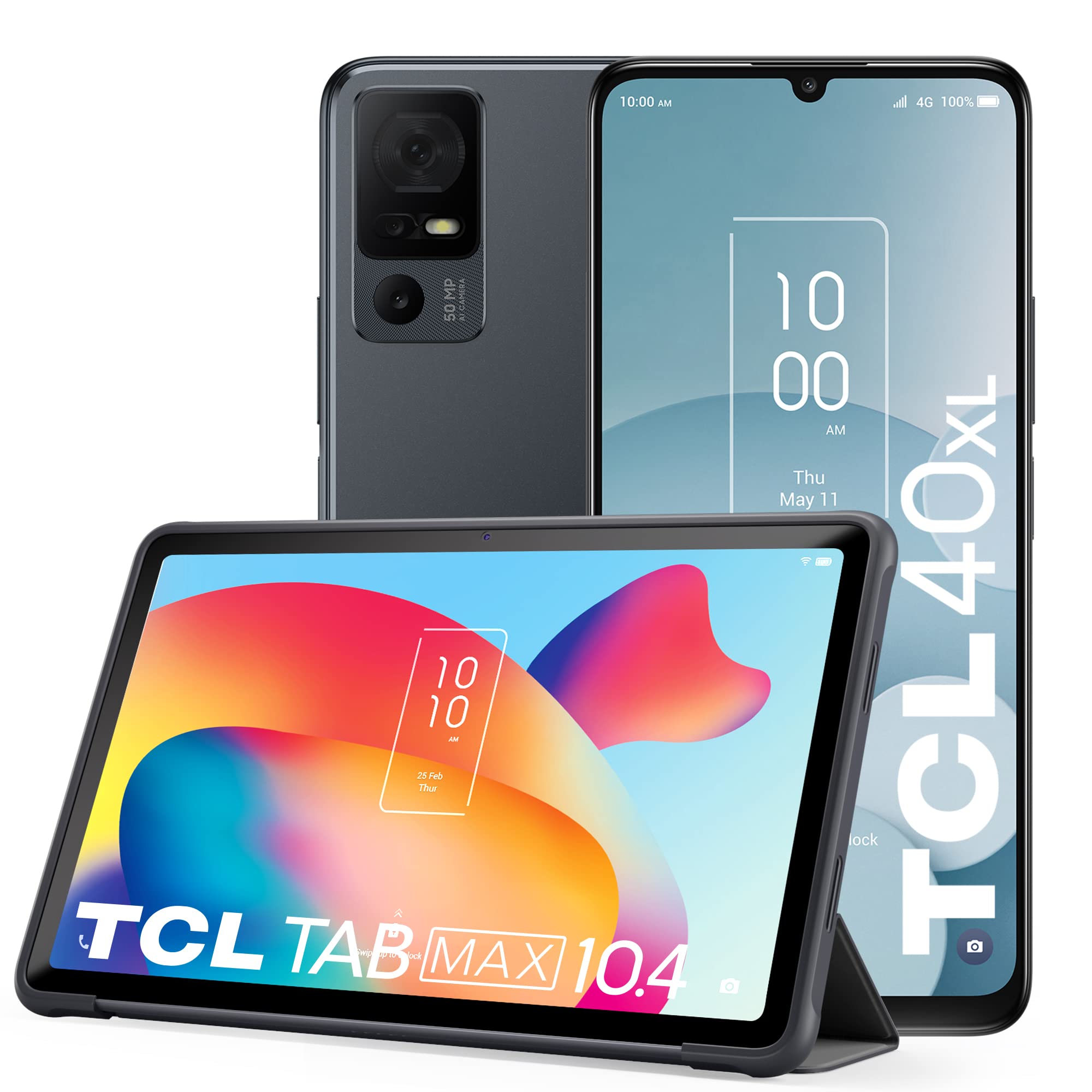 TCL 10.36 inch Android Tablet with case 6GB + 256GB 40XL Unlocked Cell Phone 4GB + 128GB