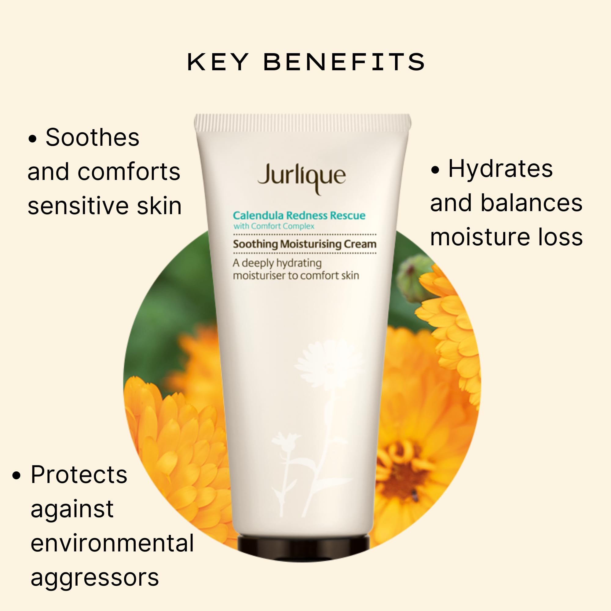Skin Moisturizer - Jurlique: Calendula Cream - Calms Aggravated Skin - Deeply Hydrates Sensitive Skin - Protects Against Environmental Aggressors, 1.4 Oz (Pack of 1)