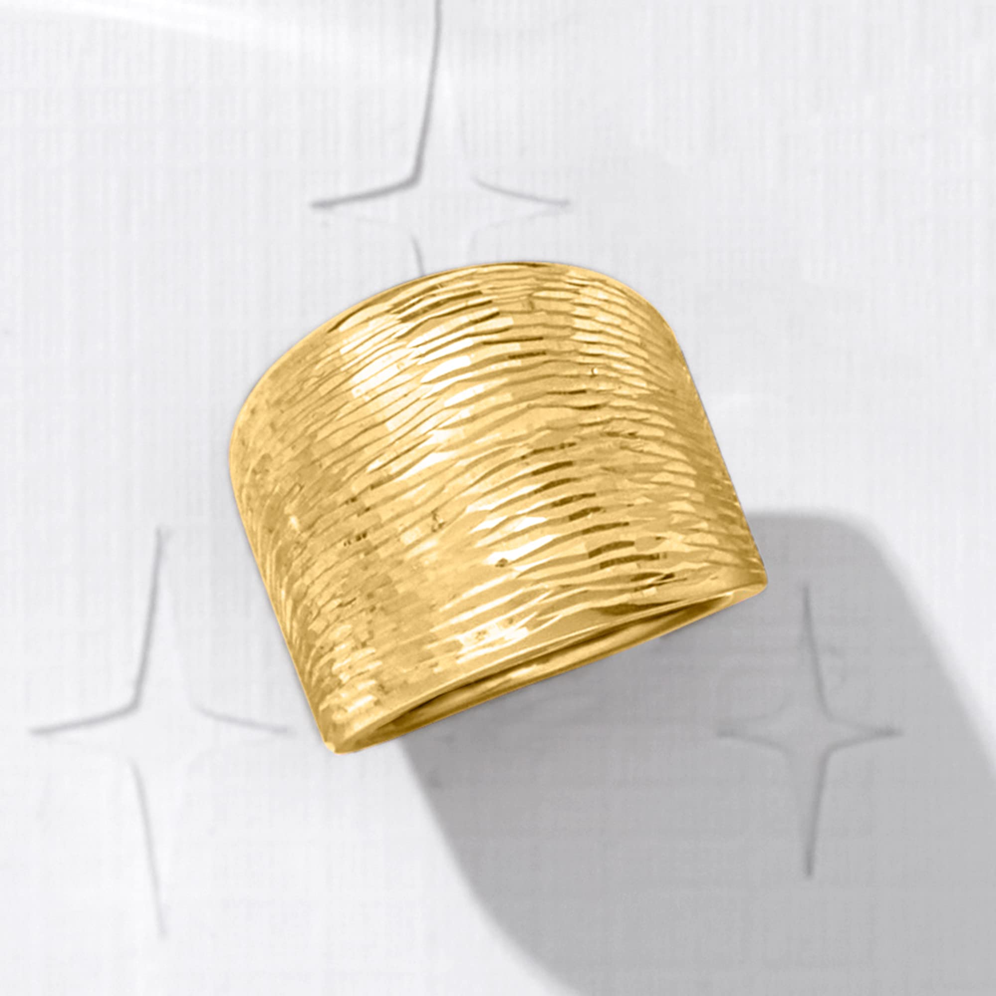Ross-Simons Italian 14kt Yellow Gold Diamond-Cut Dome Ring. Size 7
