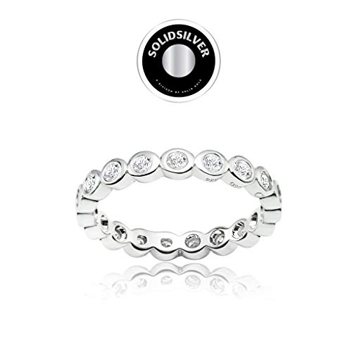 SOLIDSILVER- Sterling Silver CZ Eternity Band Ring | Size 7
