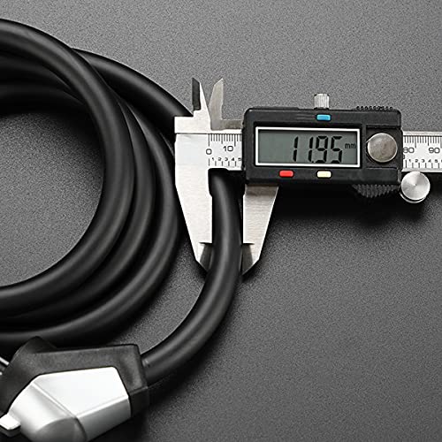 UFFD Keyless Bicycle Cable Lock Security Resettable Combination Bike Cable Steel Lock Led Night Light5-Digital Codes 120cm-150cm Long 12mm Diameter Black (Size : B)