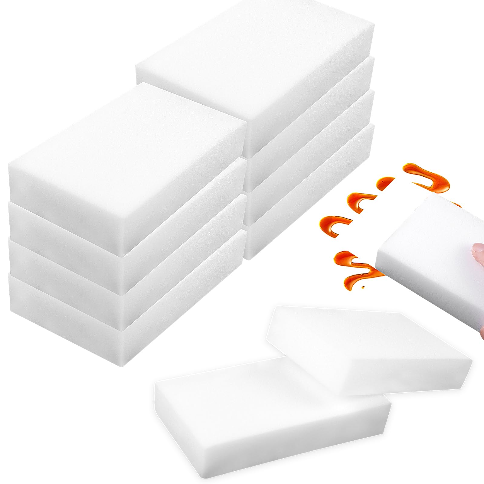 Sibba 8 Pack Magic Cleaning Sponges, Long Lasting Melamine Sponge, High Density Nano Sponge for Dish, Multi-Functional Cleaning Sponge Eraser for Kitchen, Furniture, Bathroom & Shoes