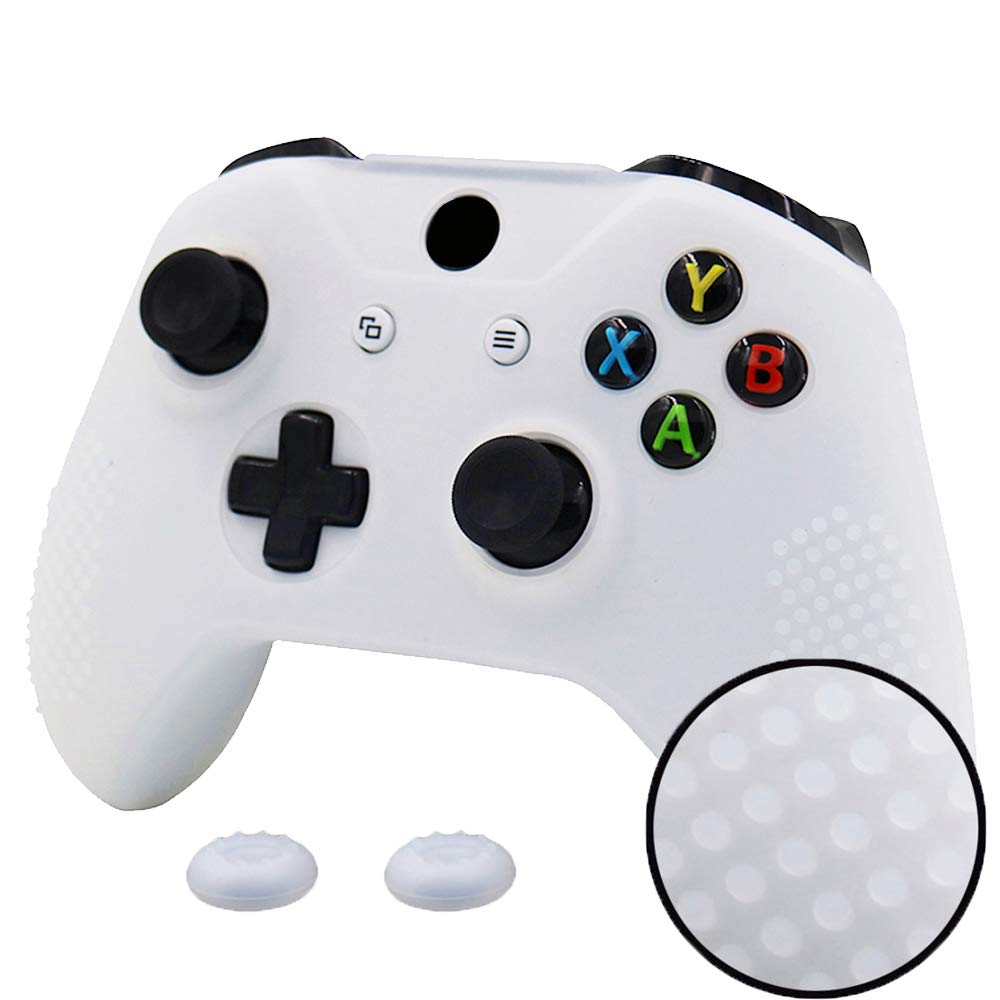 Sololife Xbox One Controller Skin Grip Silicone Case Anti-Slip Protective Grip Cover for Xbox One S & One X Controller with 2 Thumb Grips