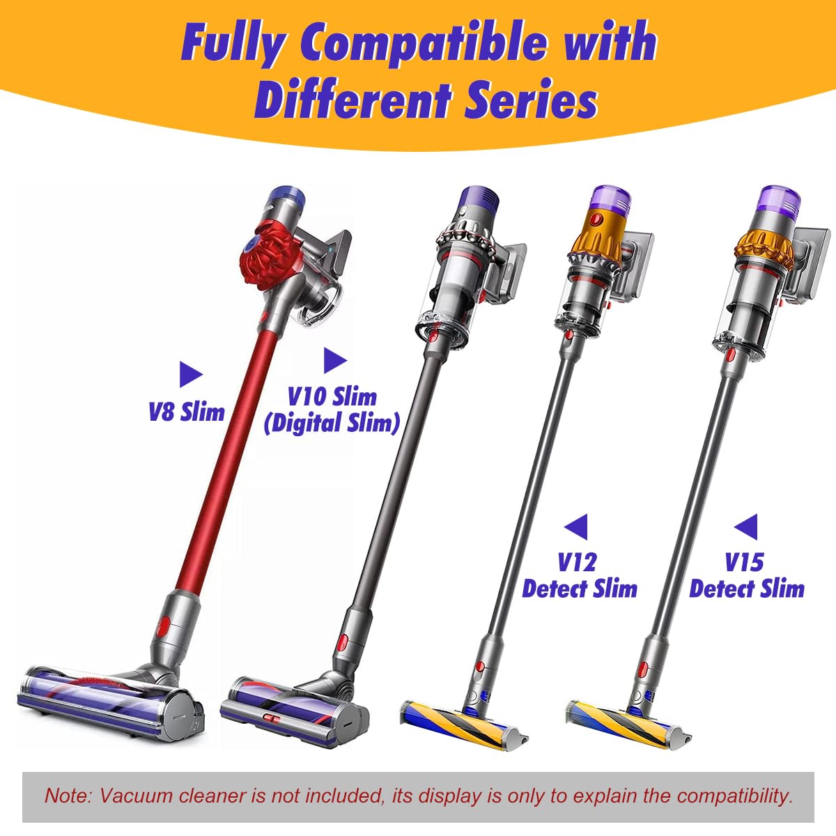 Soft Roller Brush Replacement Compatible with Dyson V8 Slim V10 Slim V12 Detect Slim V15 Detect Slim, Roll Bar Vacuum Attachments Cordless Vacuum Cleaner Head Brushroll Cleaner Part No.971634-01