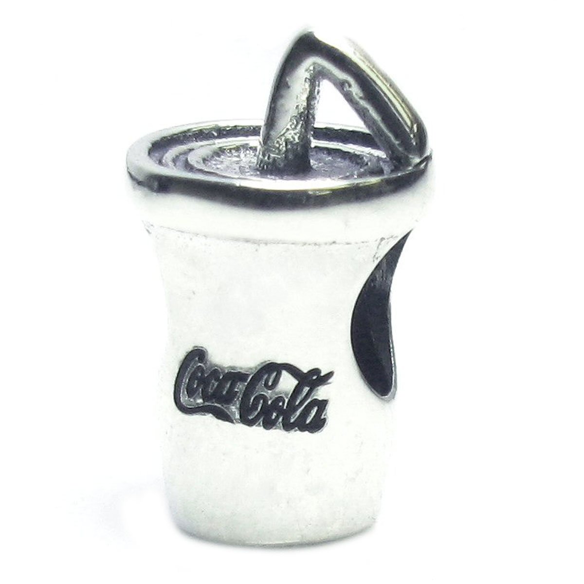 Queenberry Sterling Silver Cup of Coca Cola Soda European Style Bead Charm