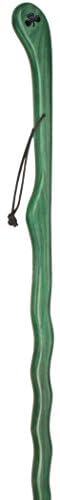 Shamrock Engraved - Green Ash Riverbend Hiking Staff