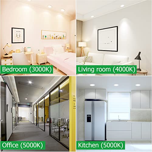 TDLOL 12Pack 5000K/4000K/3000K CCT Selectable 6 Inch Ultra Thin Recessed Light with Junction Box, 100W Equivalent Dimmable Slim Downlight, 950LM High Brightness Recessed Light Fixtures-ETL Listed