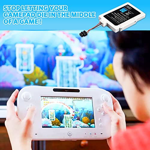 Xahpower Battery Replacement Rechargeable Battery Pack for Wii U Gamepad, 3600 mAh Battery for Nintendo Wii U Gamepad Remote Controller