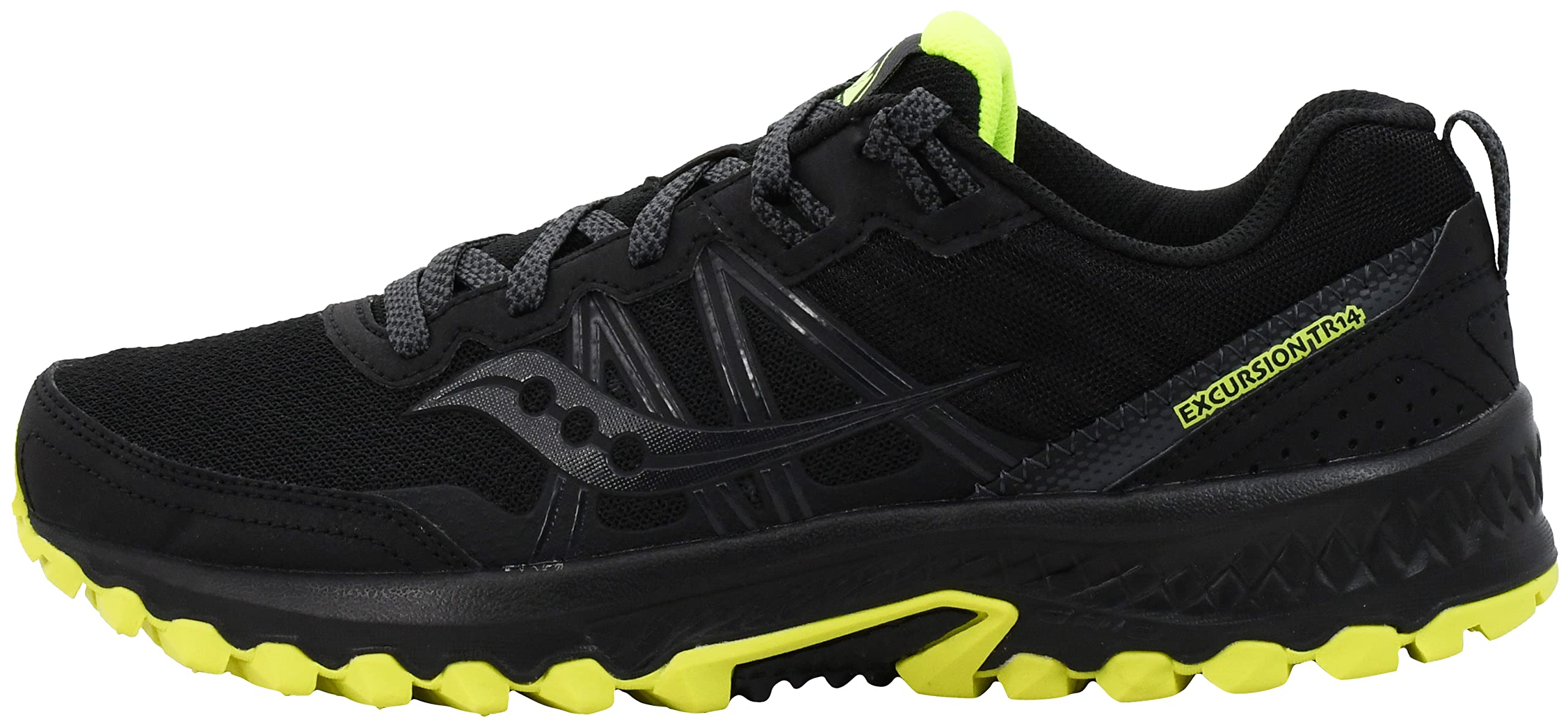 Saucony Men's Excursion Tr14 Black/Slime Trail Running Shoe 10.5 M US