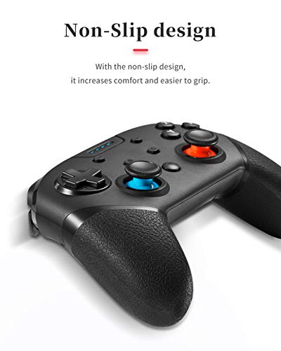 Switch Controller, Wireless Switch Pro Controller with Turbo Vibration/6-Axis Gyro/Non-Slip Design Remote Gamepad with Joystick,Console Accessories for Switch/Switch OLED