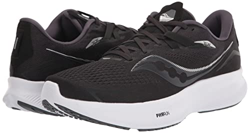 Saucony Men's Ride 15 Running Shoe, Black/Gum, 10.5