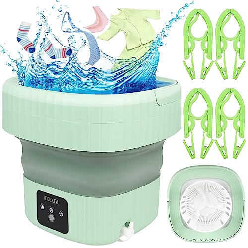 VAIPI Portable Washing Machine Mini Washer and Dryer Includes 4 Drying Racks Small Folding Washing Machine with Touch Screen and Drain Basket for Travel