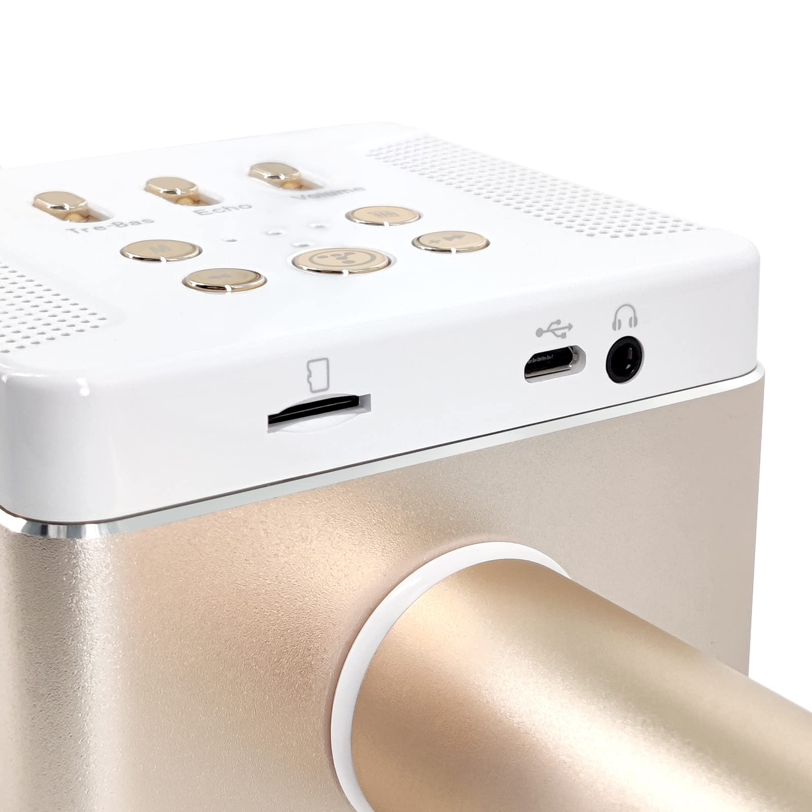 TOSING 016 Karaoke Microphone for Adults/Singer 20W Bluetooth Bass Sing Machine,Podcast 4000mAh Dual 58mm PA Woofer Wireless PA Speakers Sing Machine System(Gold)
