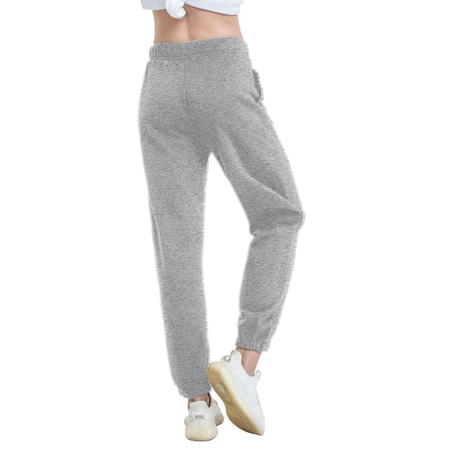 White Weed Leaf Women's Casual Yoga Sweatpants Athletic Workout Elastic Waist Jogger Pants Large