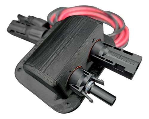 Solar Panel Weatherproof Cable Wire Entry Housing, 5th Gen, Made in USA Standard 2 Ports 5 Ft