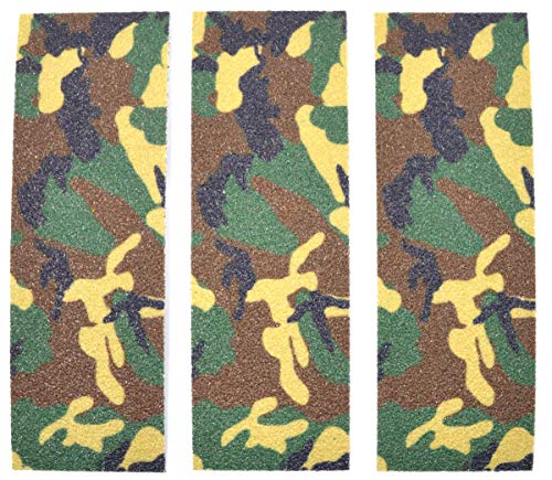 Teak Tuning 3PK Premium Fingerboard Skate Grip Tape, Camouflage Edition - 114mm x 38mm - Set of 3 Sheets - Adhesive Backing