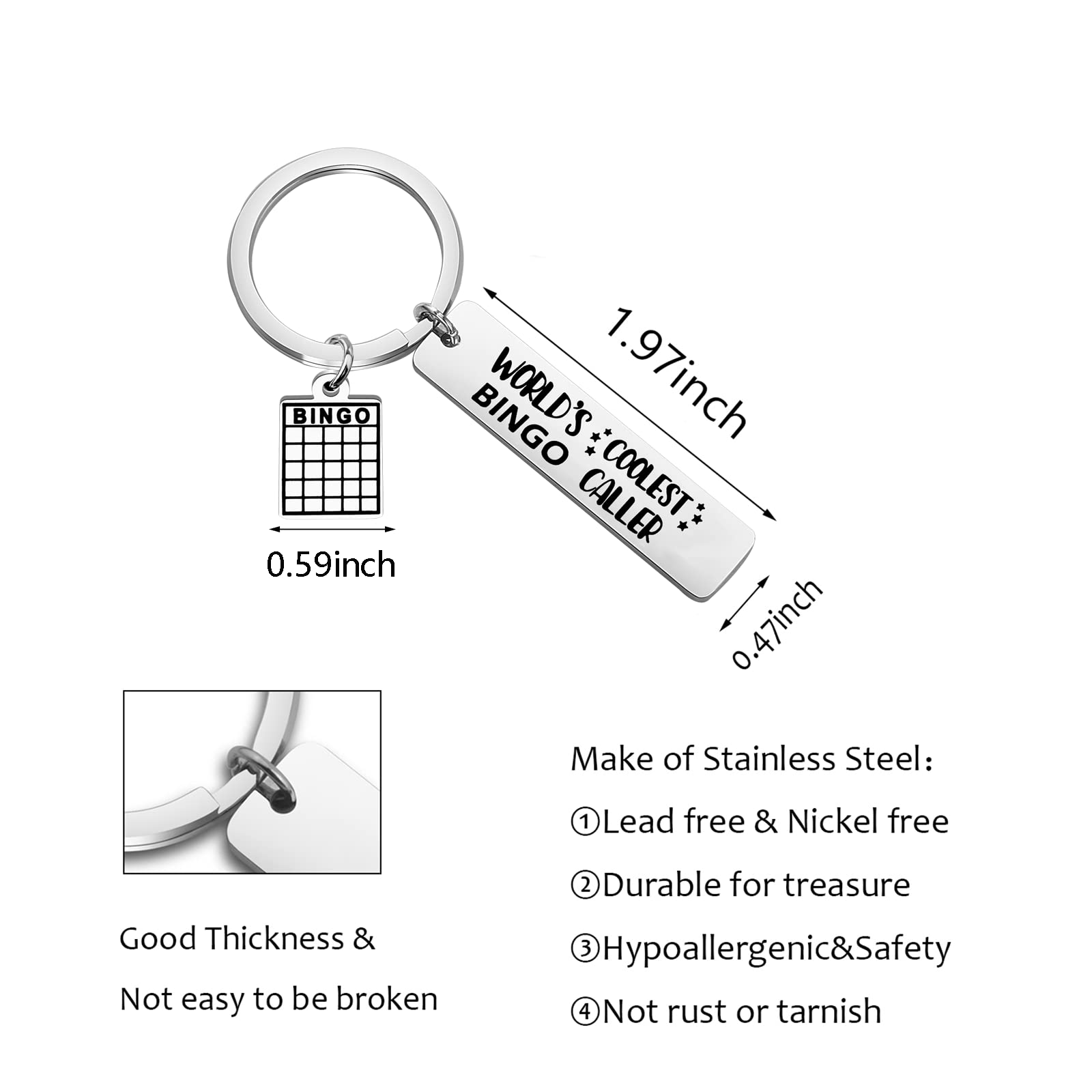 WSNANG Funny Bingo Player Gift World's Coolest Bingo Caller Keychain Bingo Winner Gift Bingo Lover Gift (Bingo Caller KC)