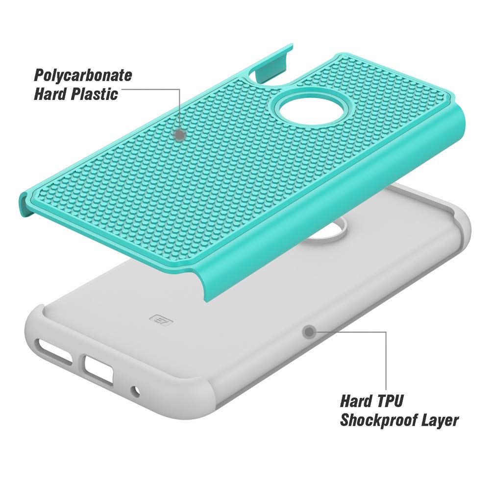 SYONER Shockproof Phone Case Cover for Motorola Moto E 2020 (6.2") [Green]